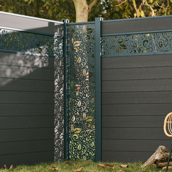 Clôture aluminium ajourée verticale, clôture décorative extérieur