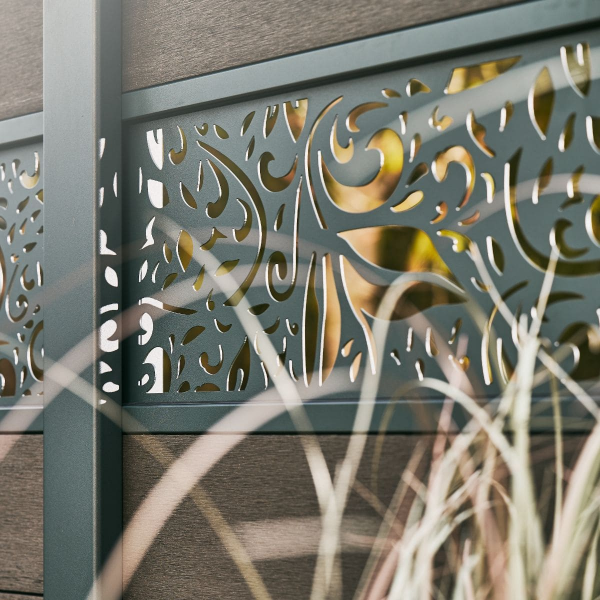 Clôture aluminium ajourée verticale, clôture décorative extérieur