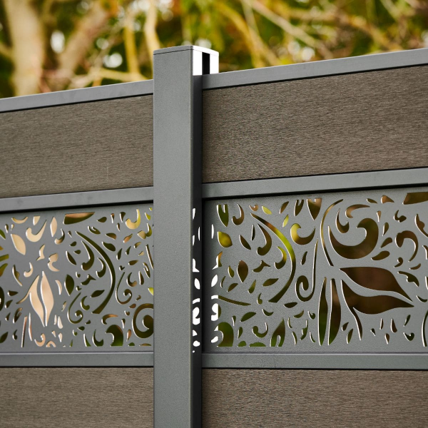 Clôture aluminium ajourée verticale, clôture décorative extérieur