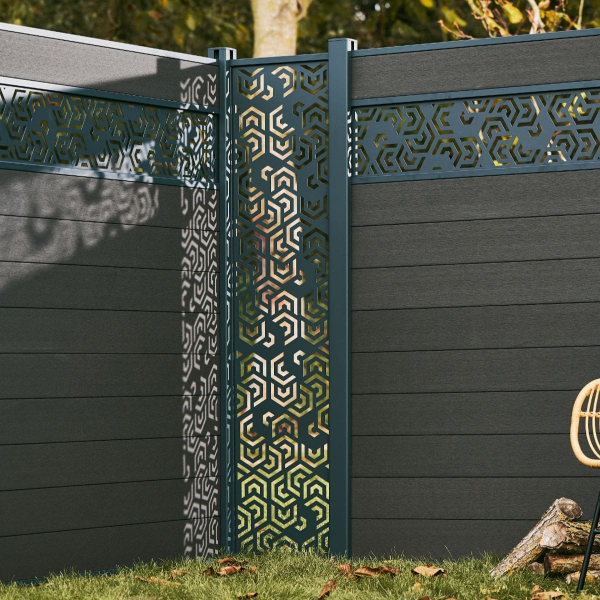 Claustra aluminium ajouré, clôture tôle perforée décorative Kadryl