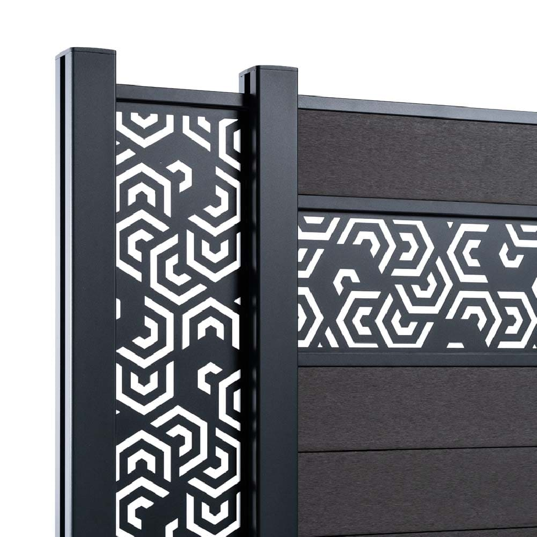 Claustra aluminium ajouré, clôture tôle perforée décorative Kadryl